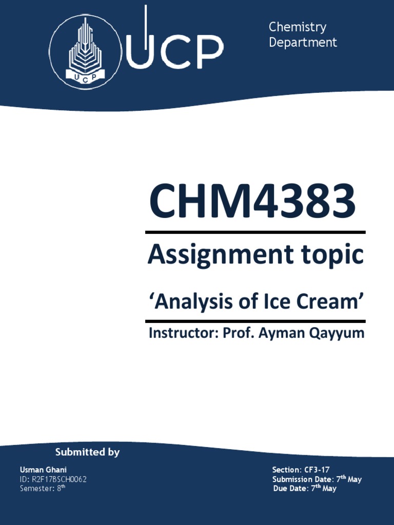 Analysis of Ice Cream | PDF | Ice Cream | Chemistry