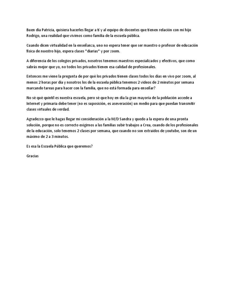 Carta A Una Maestra | PDF