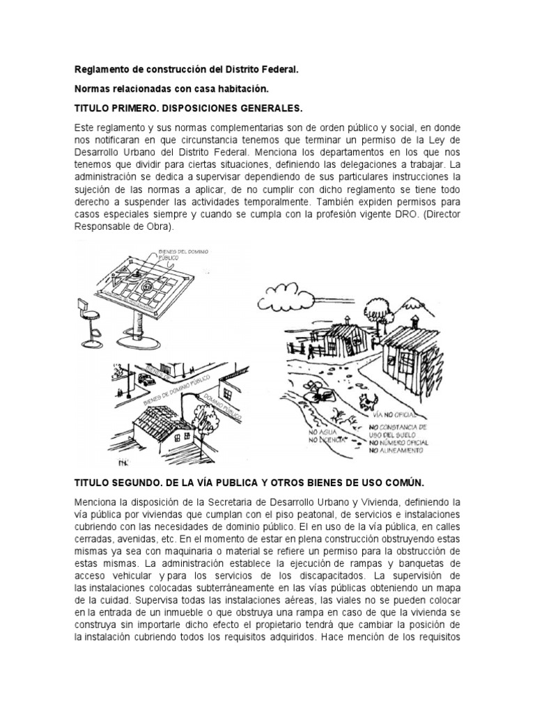 Reglamento de Construcción Del Distrito Federal Resumen | PDF ...