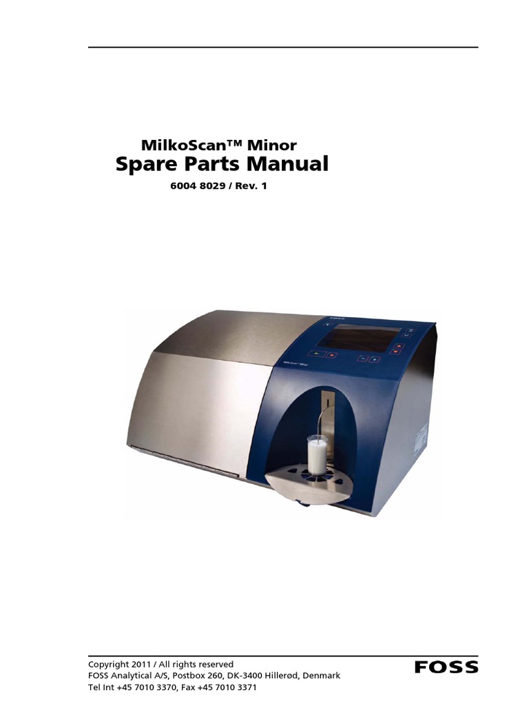 Spare Parts Manual: Milkoscan™ Minor | PDF | Equipment | Mechanical ...