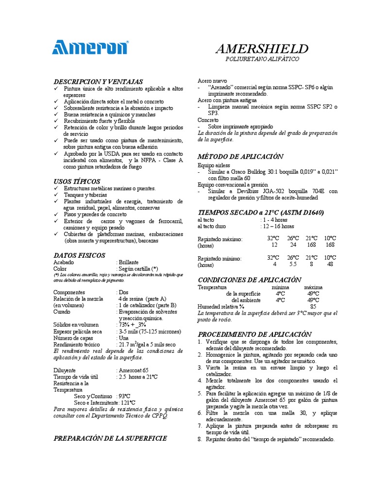 Amershield | PDF | Pintar | Acero