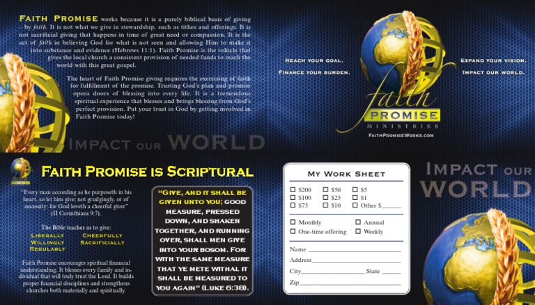 Faith Promise Card | PDF | Tithe | Faith
