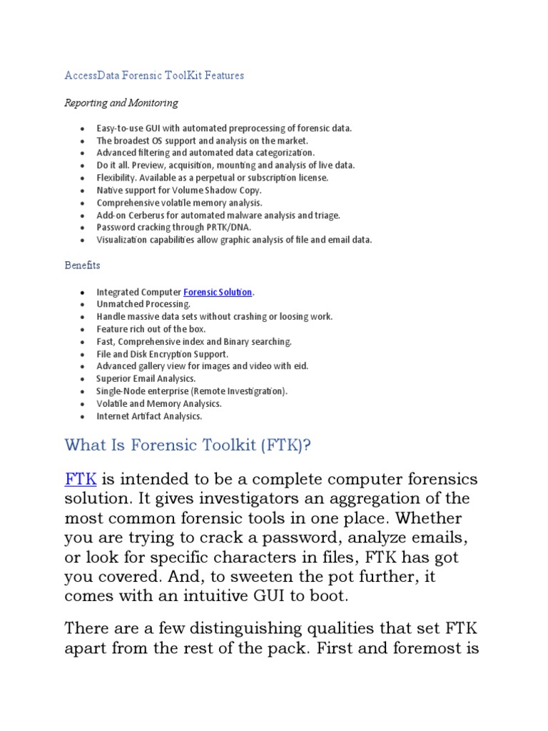 What Is Forensic Toolkit (FTK) ? | PDF | Computer Forensics | Computer File