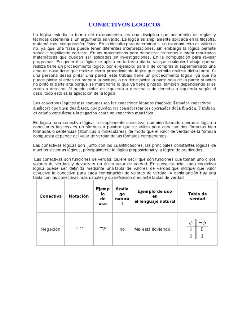 Conectivos Logicos | PDF | Razón | Proposición