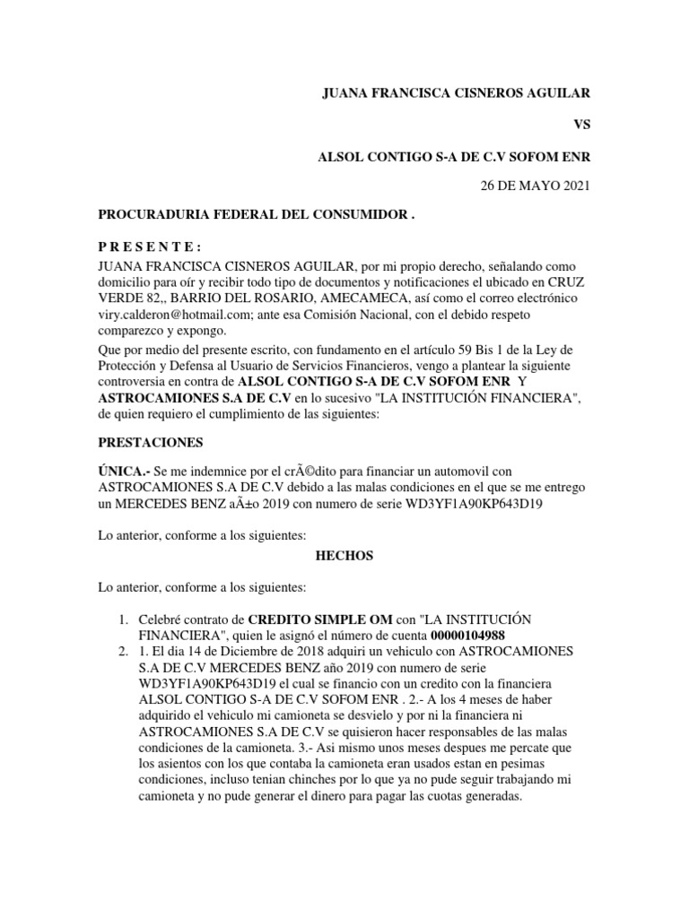 Denuncia Profeco | PDF | Finanzas (general) | Business