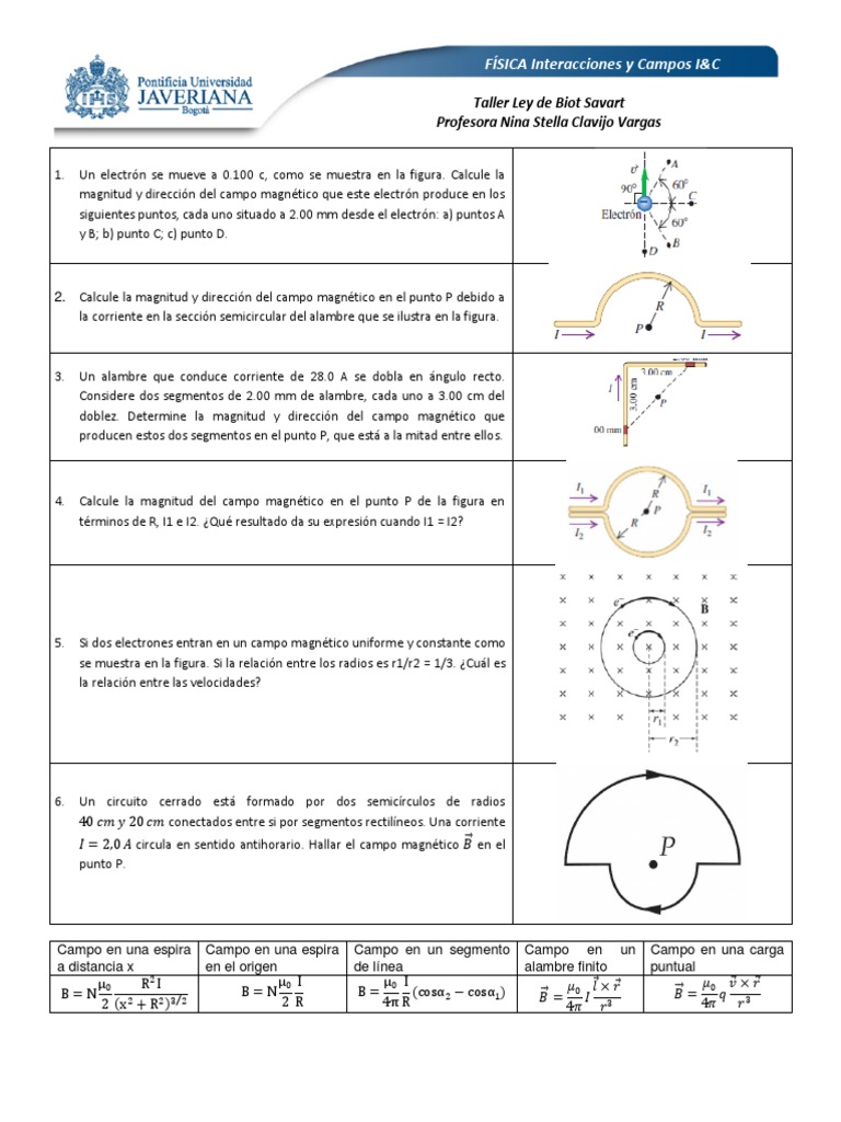 Taller - 1 - Ley de Biot - Savart | PDF