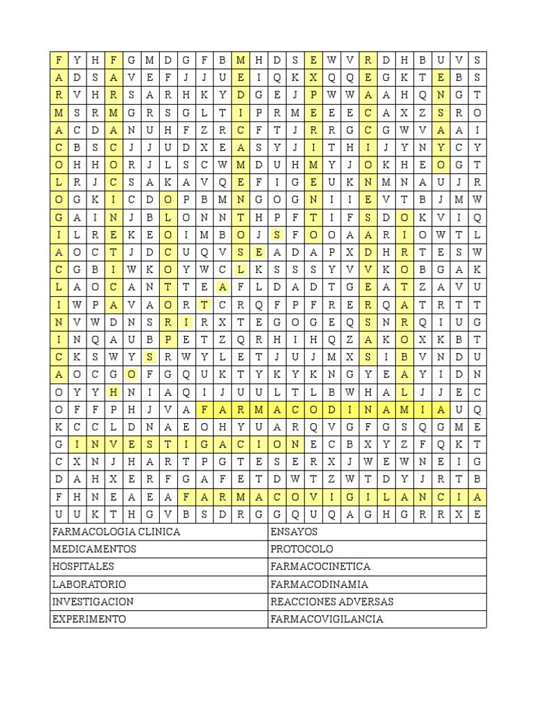 Sopa de Letras | PDF | Farmacia | Tratamientos médicos