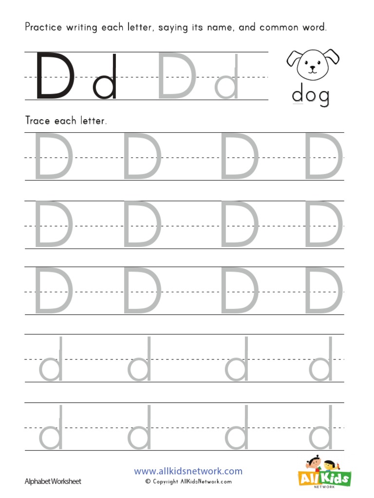 Trace Letter D Worksheet | PDF | Language Arts & Discipline | Foreign ...