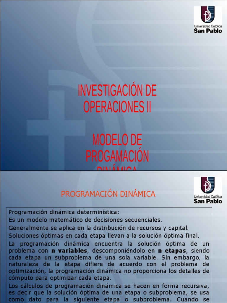 Modelo de Programación Dinámica (FVR) | PDF | Programación dinámica ...