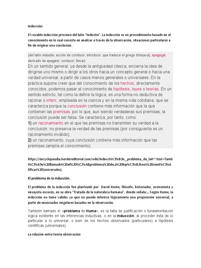 El proceso de inducción y su relación con la observación y la formación ...