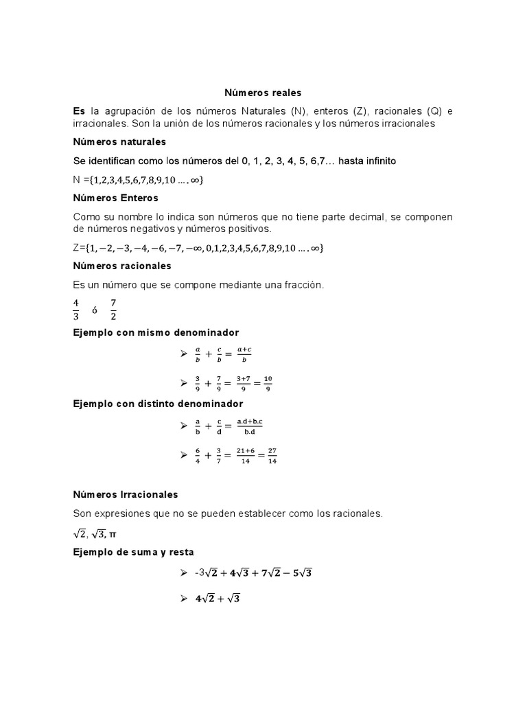 Ejercicios de Números Reales y Operaciones | PDF | Exponenciación | Números