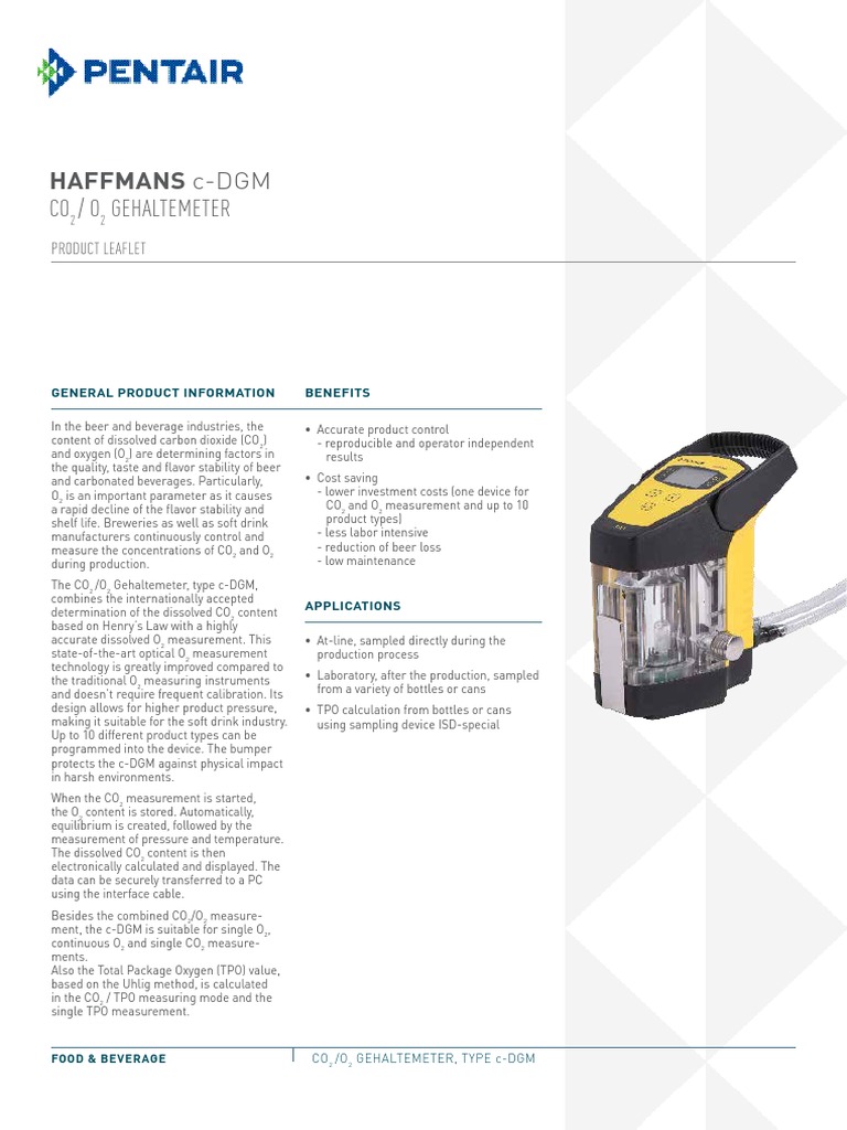 Portable CO2 O2 TPO Meter - C DGM - Haffmans - Leaflet - EN | PDF ...
