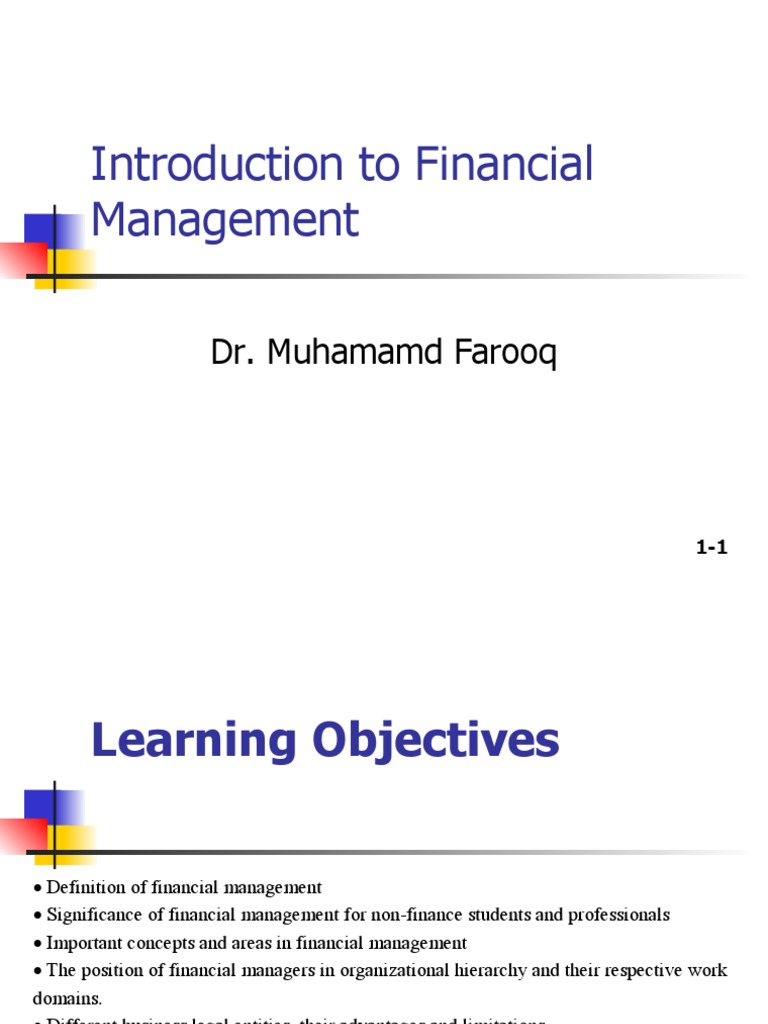 Introduction To Financial Management: Dr. Muhamamd Farooq | PDF ...