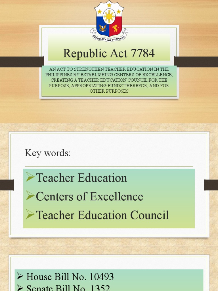 Republic Act 7784 | PDF | Teacher Education | Local Government