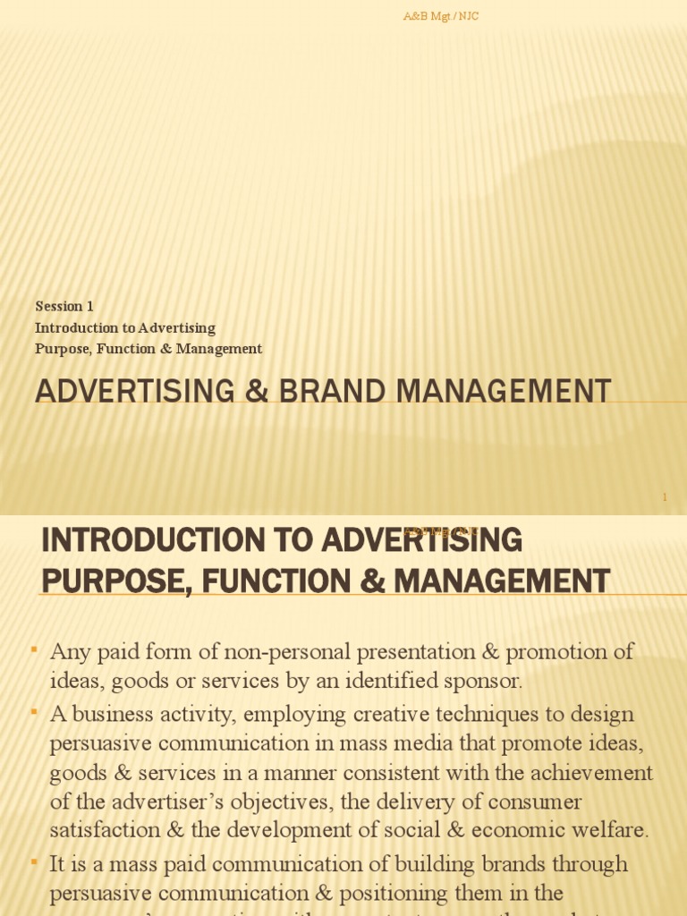 Advertising & Brand Management | PDF | Consumer Behaviour | Advertising
