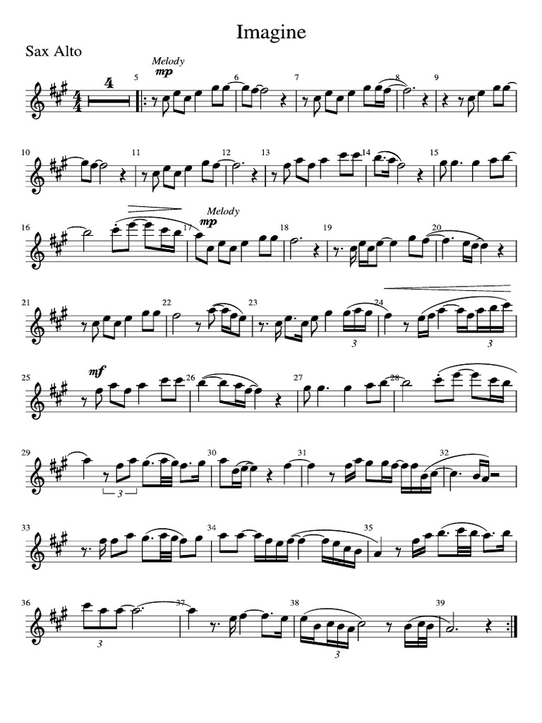 Imagine - Sax Alto | PDF