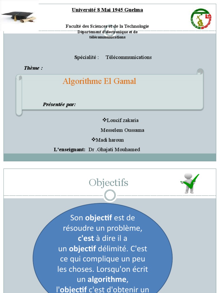 Algorithm El Gamal | PDF | Cryptage | Public-key cryptography