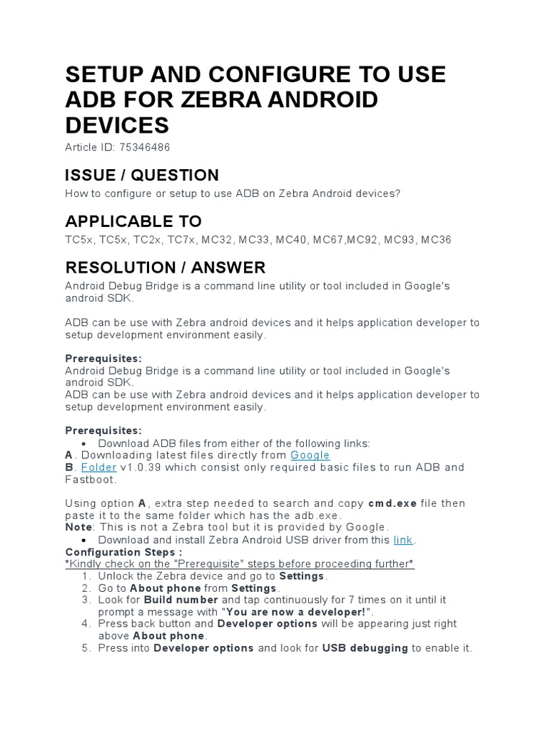 Setup and Config To Use Abd | PDF | Android (Operating System ...