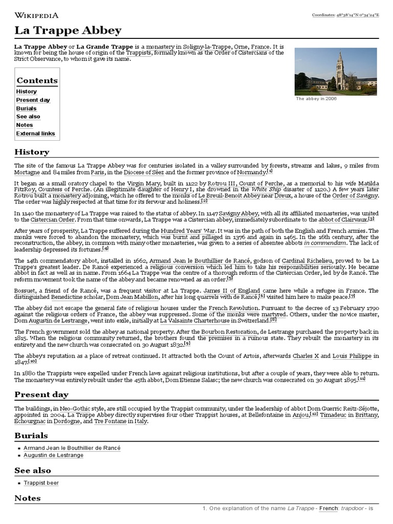 La Trappe Abbey: La Trappe Abbey or La Grande Trappe Is A Monastery in ...