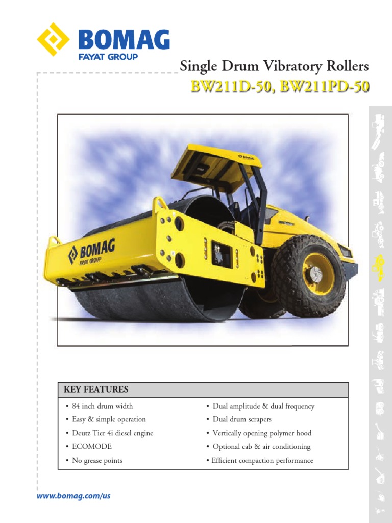 Single Drum Vibratory Rollers: BW211D-50, BW211PD-50 | PDF | Diesel ...