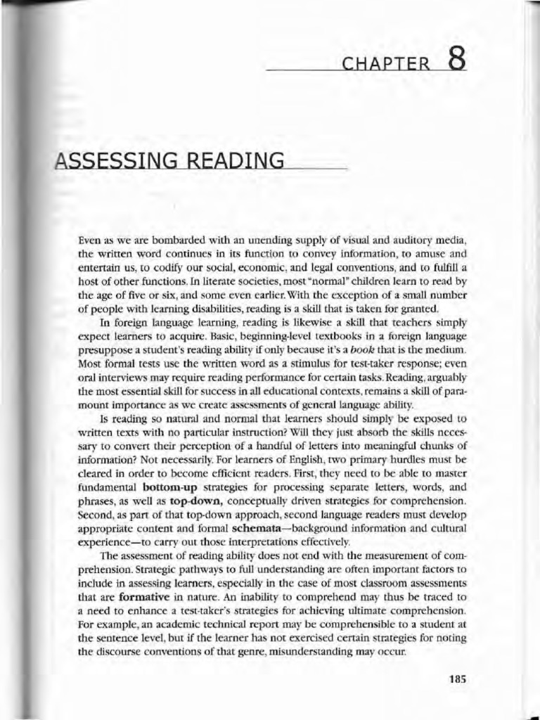 Chapter 8 - Assessing Reading | PDF