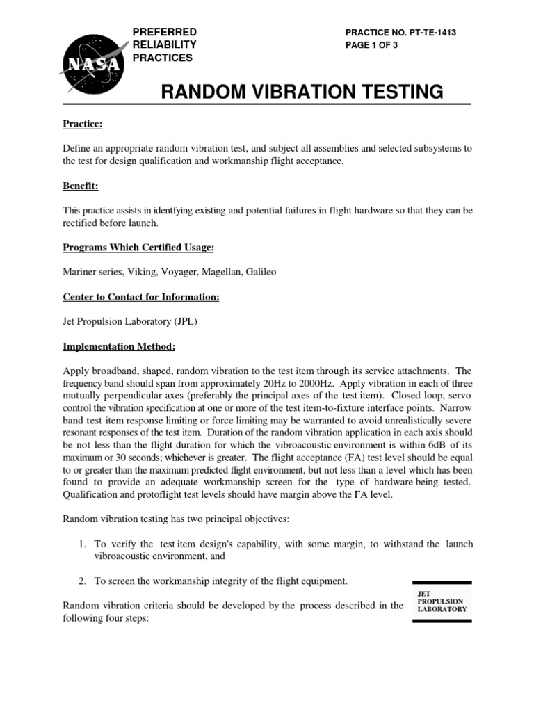 Random Vibration Testing Guidelines | PDF | Randomness | Spectral Density