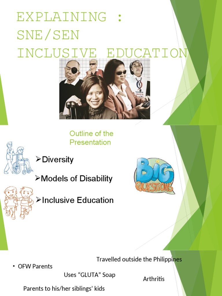 (M 1) Lesson 2explaining Sen Sne Inclusive Educ | PDF | Inclusion ...