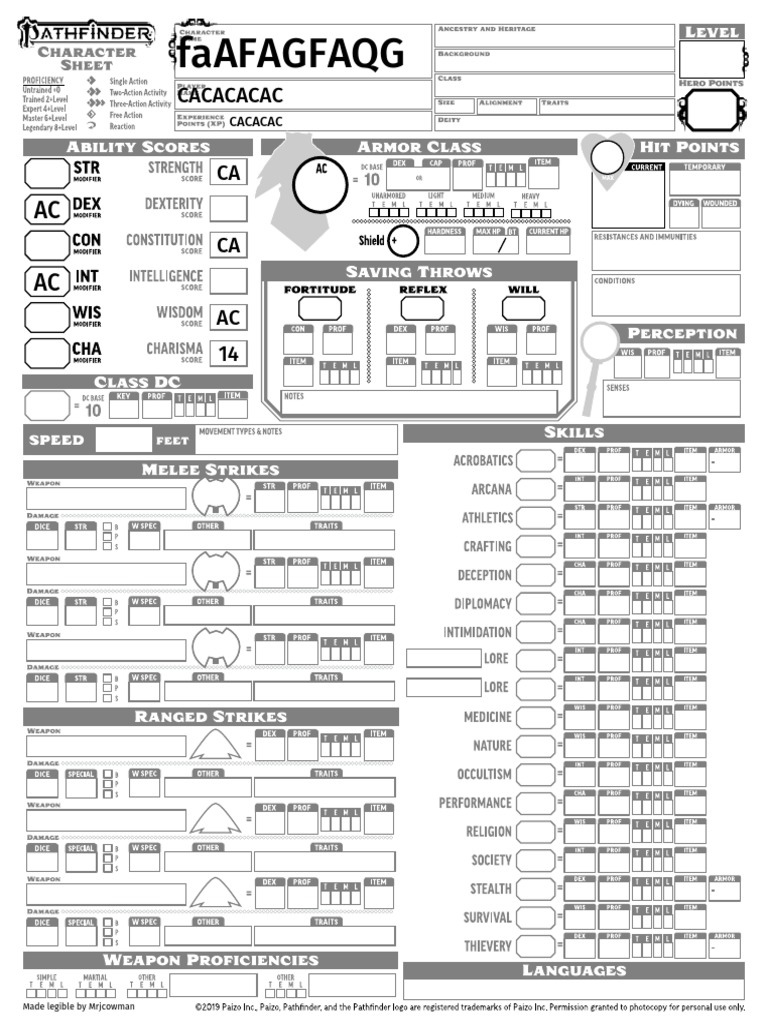 Legible Sheet P2e - Fillable | PDF
