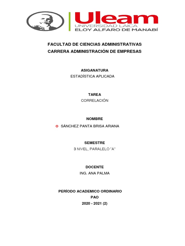 Correlacion - Estadistica - Brisa Sanchez | PDF | Dispersión ...