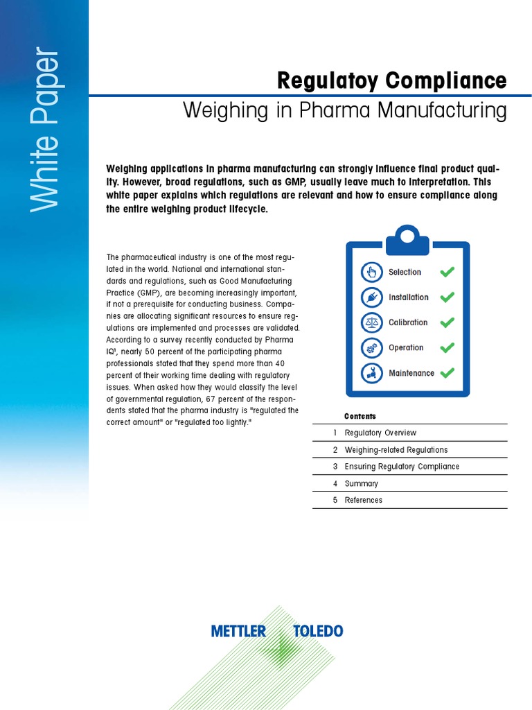 White Paper - Regulatoy Compliance | PDF | Calibration | Verification ...