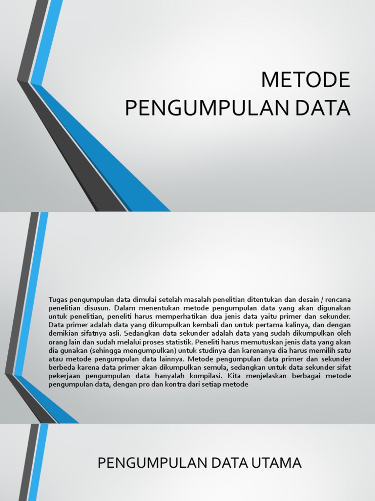 METODE PENGUMPULAN DATA PRIMER DAN SEKUNDER | PDF