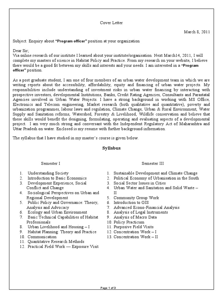 Cover Letter-For RA Post | PDF | Sustainability | Sustainable Development