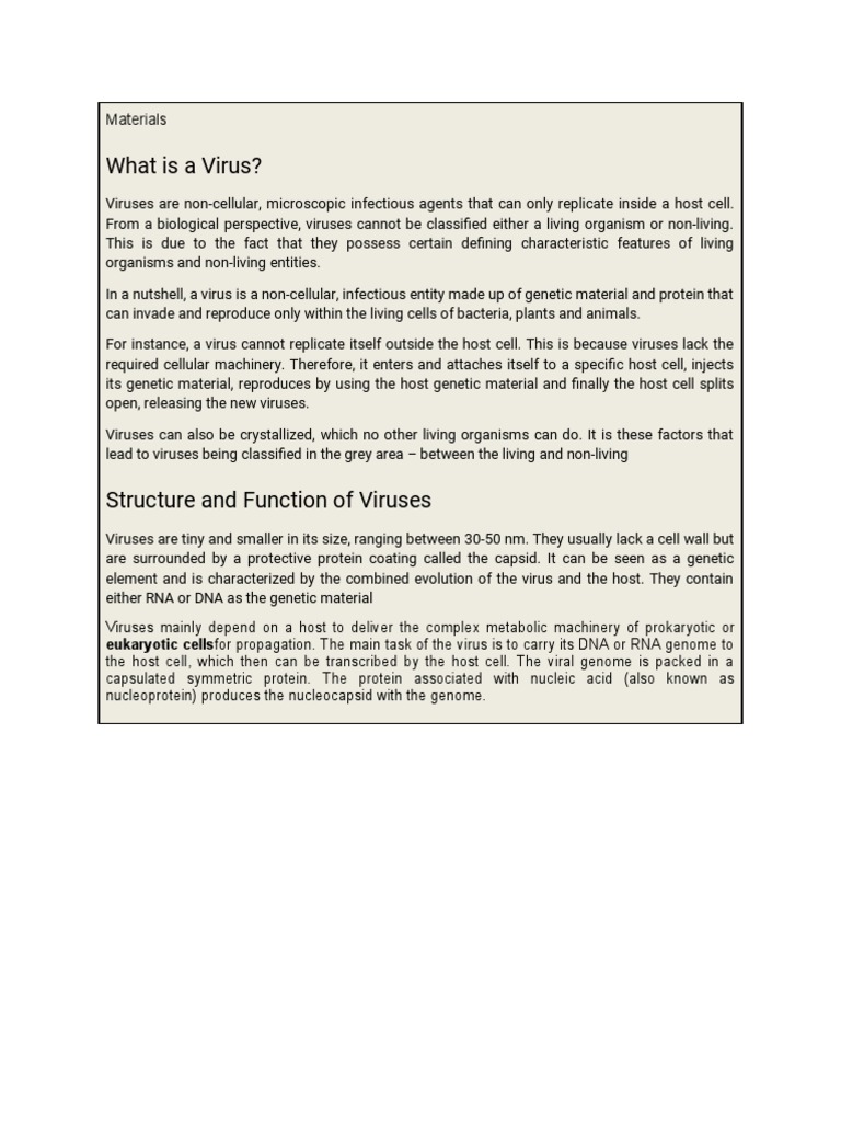 Virus Basics for Biology Students | PDF | Virus | Transmission (Medicine)