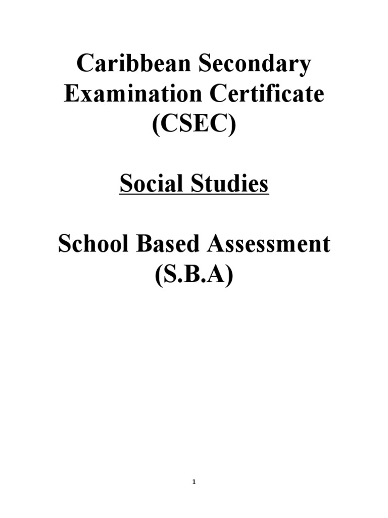 Social Studies Sba | PDF | Survey Methodology | Questionnaire