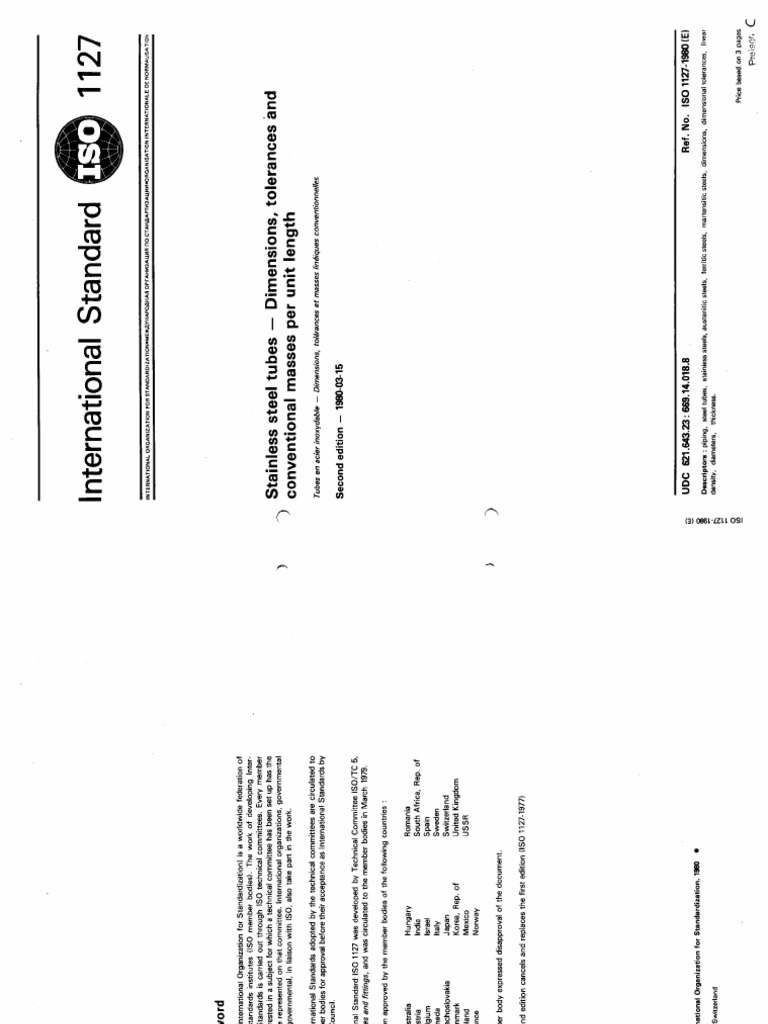 Iso 1127 Stainless Steel Tubes | PDF