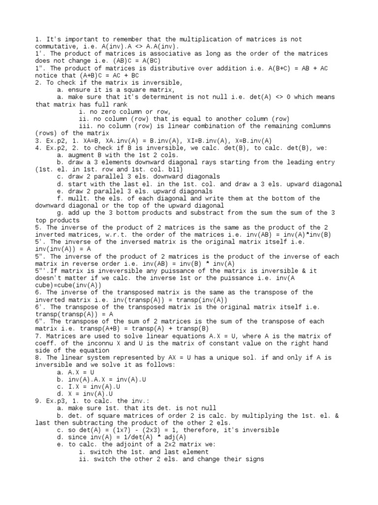 Matrices 2 | PDF | Matrix (Mathematics) | Operator Theory