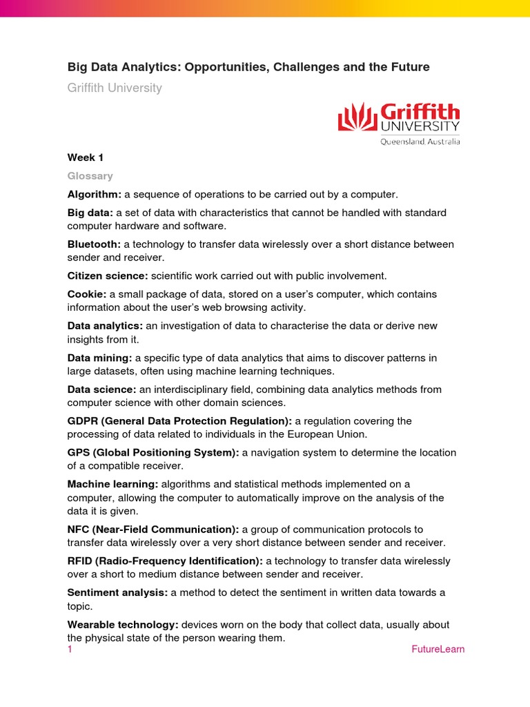 Applied Big Data Analytics Glossary | PDF