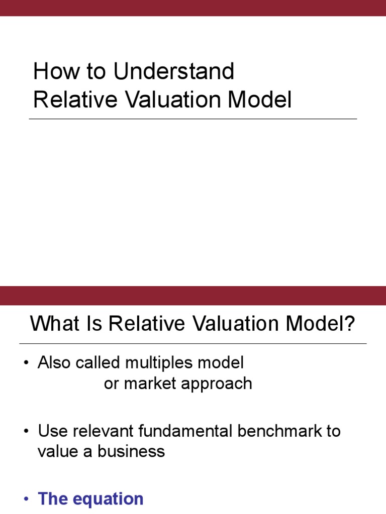 How To Understand Relative Valuation Model | PDF | Price–Earnings Ratio ...