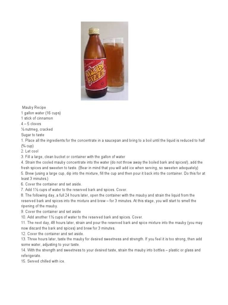 Mauby Recipe | PDF