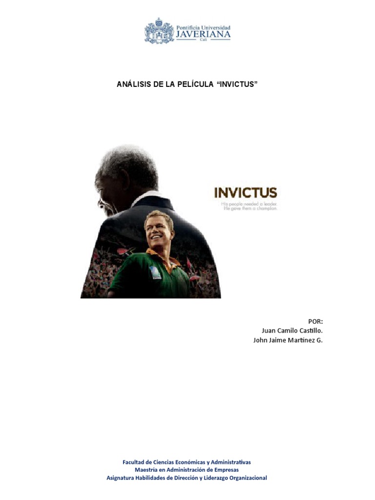 Análisis de "Invictus" y liderazgo de Mandela | PDF | Nelson Mandela ...