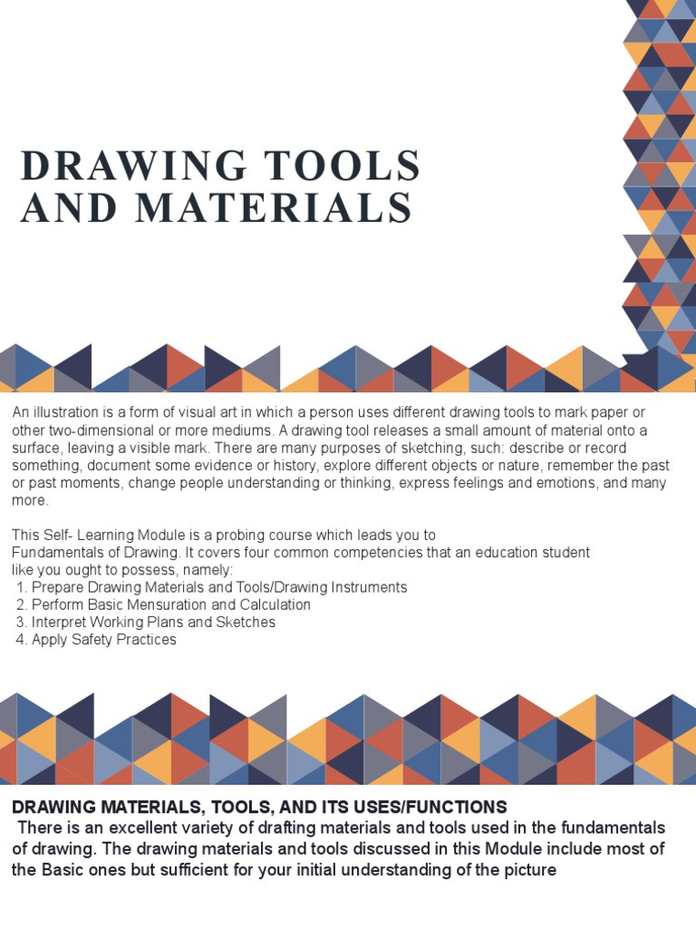 Essential Drawing Tools and Materials | PDF | Drawing | Tools