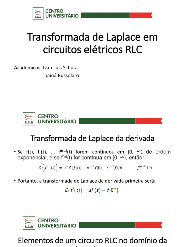 Transformada de LaPlace em Circuitos Elétricos RLC | PDF | Transformada ...