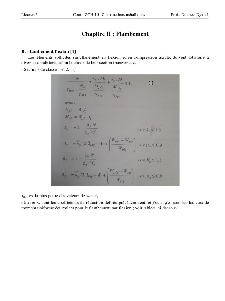 Chapitre II: Flambement | Download Free PDF | Flexion (matériau) | Flambage