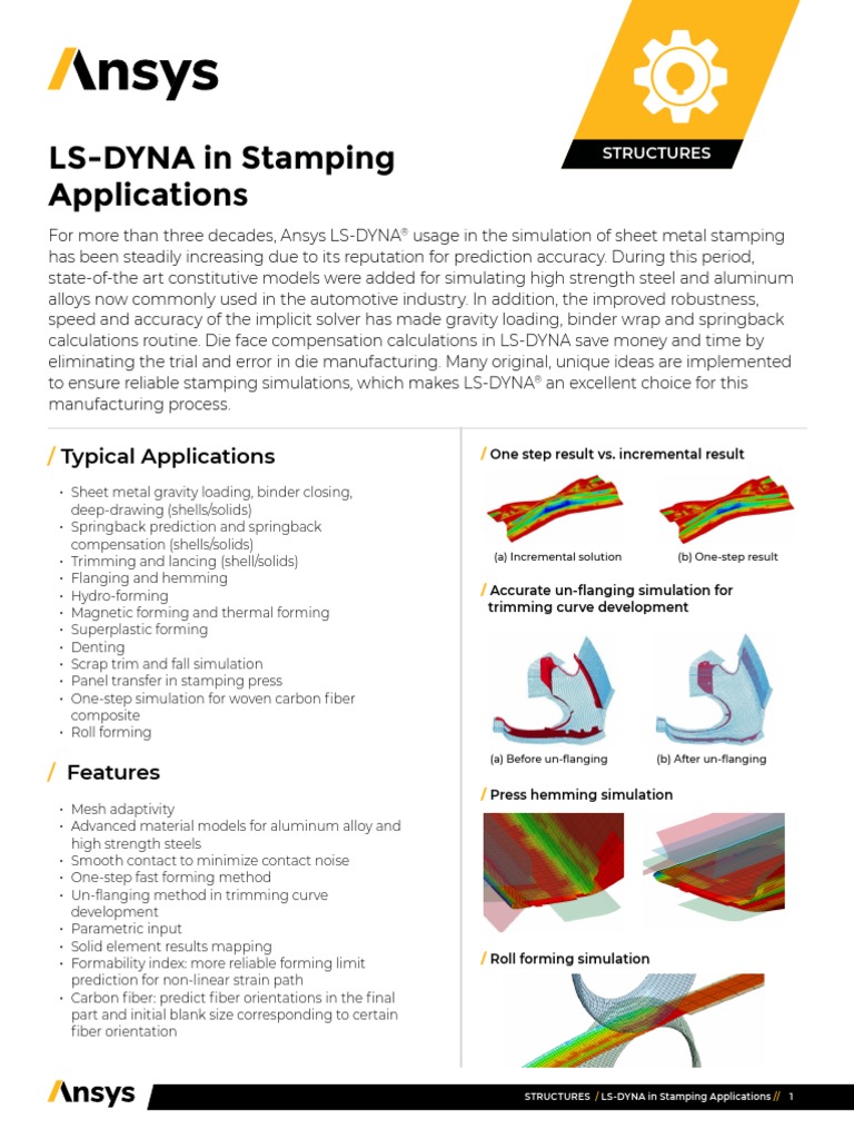 Ansys Ls Dyna in Stamping Applications | PDF | Sheet Metal | Simulation