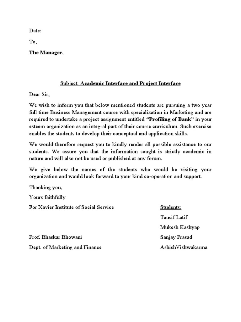 BOI Offer Letter for Student Project | PDF
