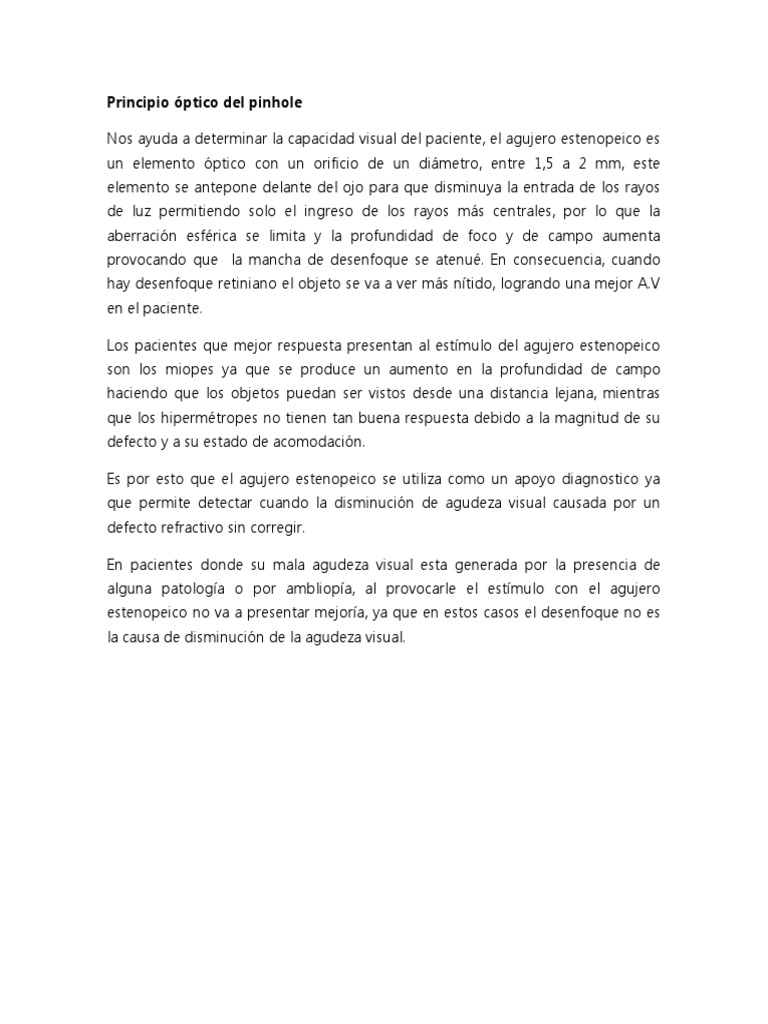 Agujero Estenopeico | PDF