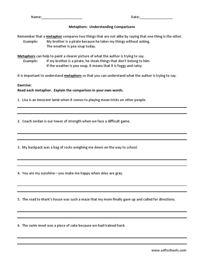 Metaphors: Understanding Comparisons | PDF | Metaphor
