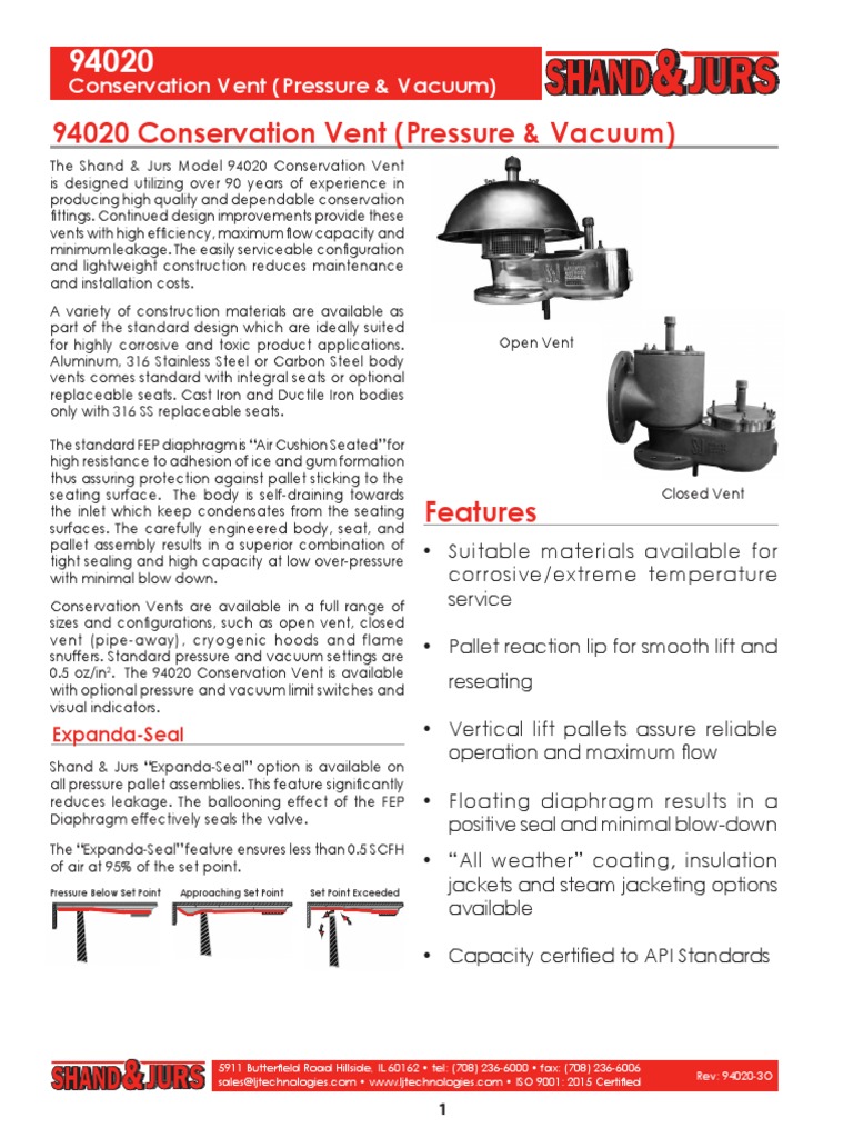 Conservation Vent (Pressure & Vacuum) | PDF | Vacuum | Steel