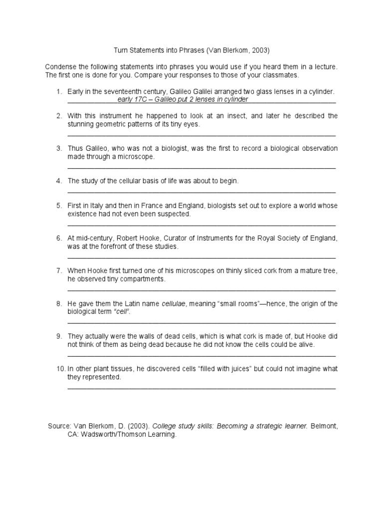 Turn Statements Into Phrases - Note Taking | PDF | Science & Mathematics