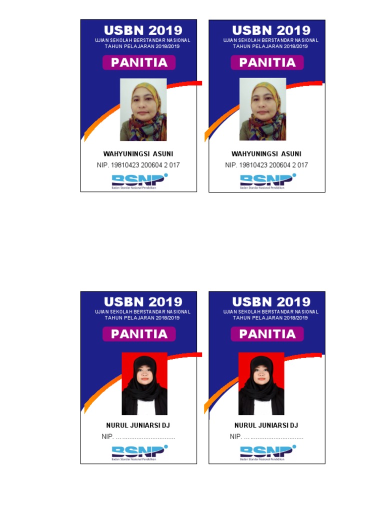 ID Card UJian - PENGAWAS-PANITIA | PDF